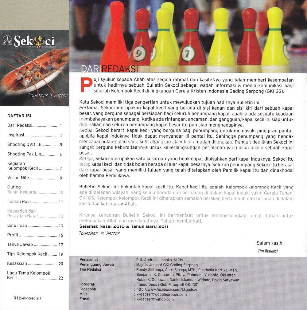 Buletin SEKOCI Edisi 1 – Januari 2011 | Kelompok Kecil GKI Gadser ...